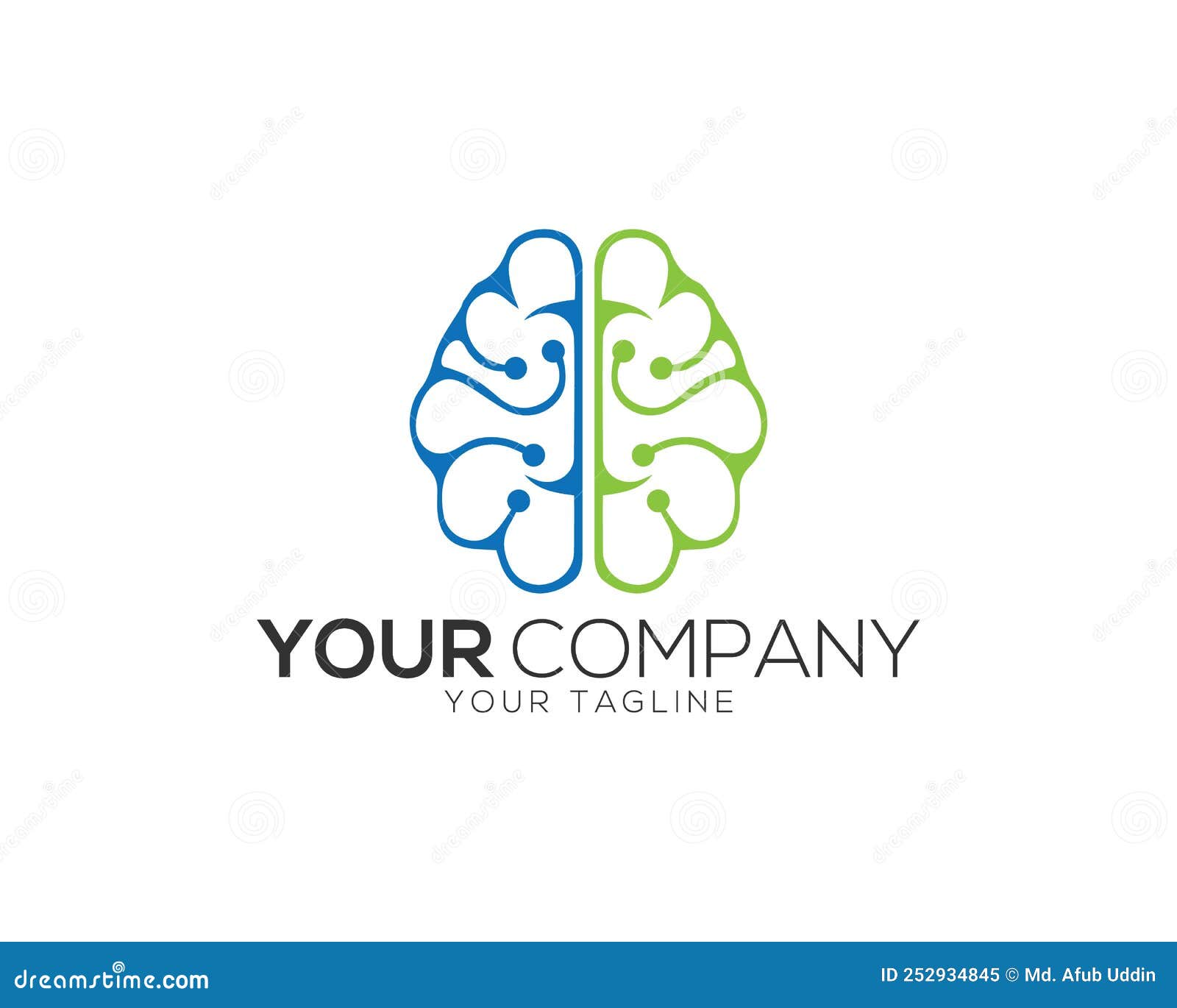 Technology Human Brain Logo Designs Stock Vector - Illustration of line ...