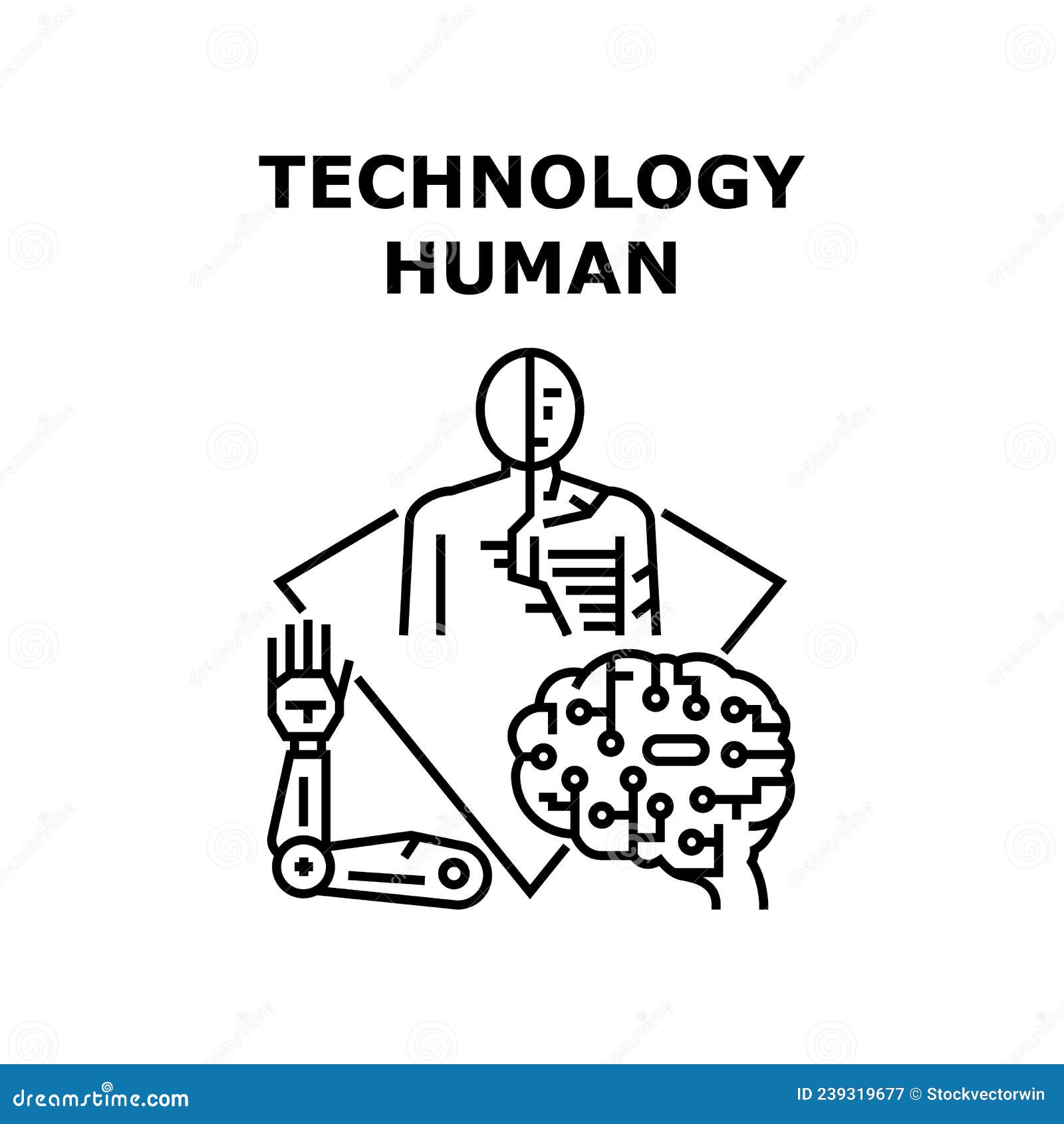 Technology Human Icon Vector Illustration Stock Vector - Illustration ...