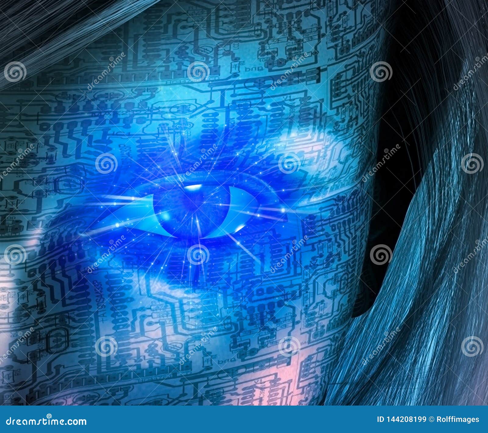 Technology Human stock illustration. Illustration of data - 144208199