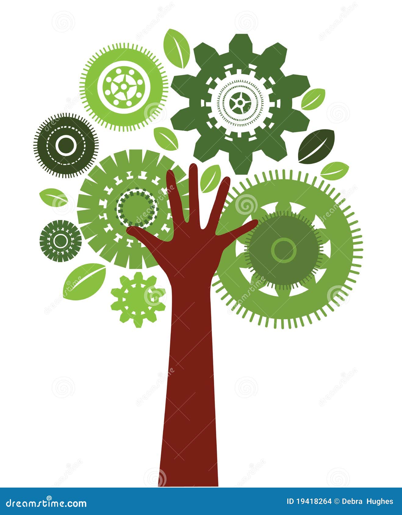 Technology Human Tree Vector Illustration | CartoonDealer.com #19418264