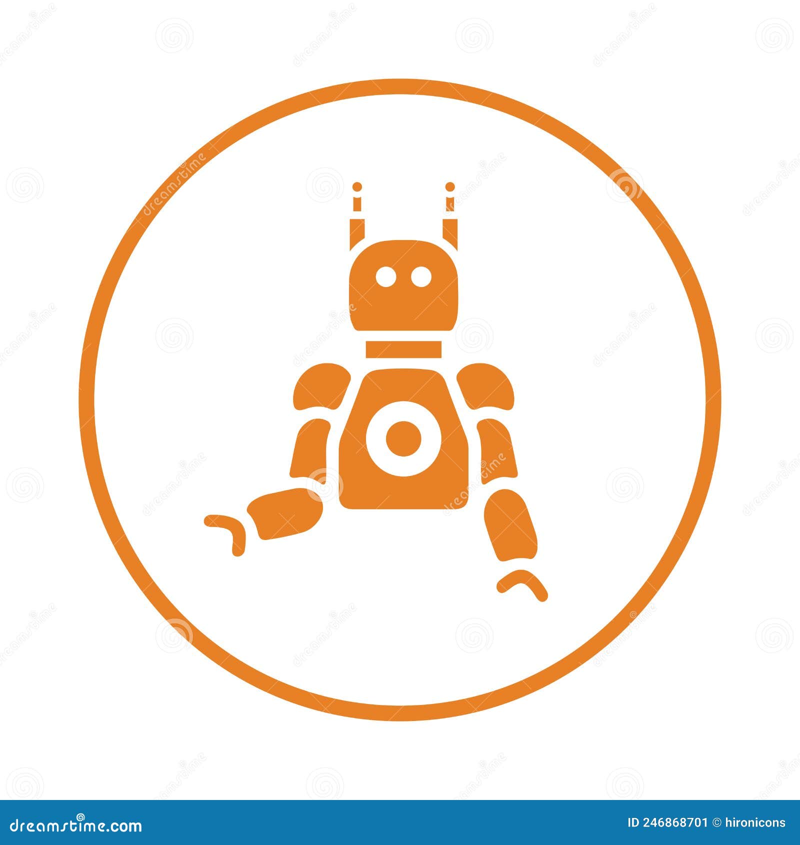 Technology, Humanoid Robotics Icon. Orange Vector Design Stock ...