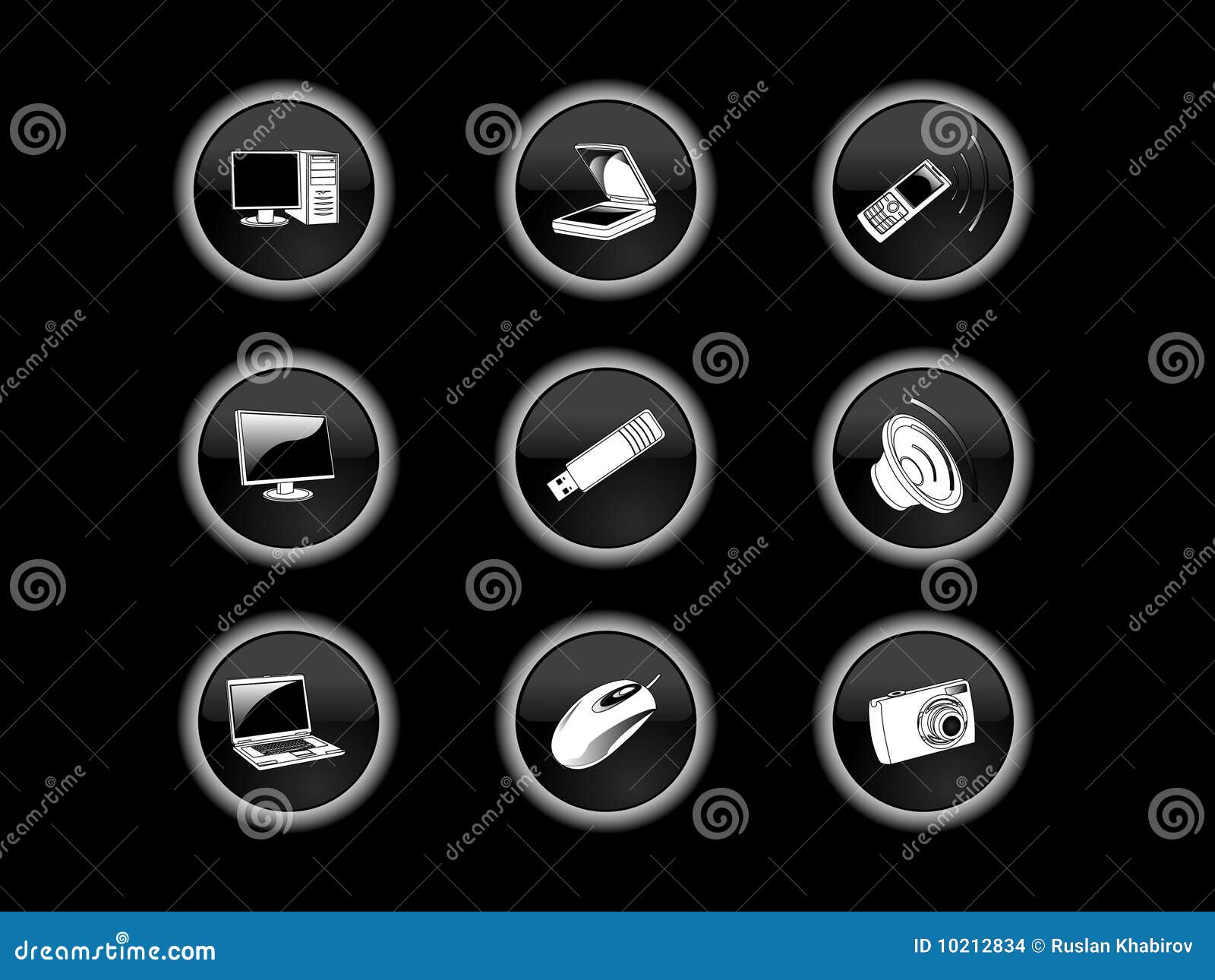 Technology icon buttons stock illustration. Illustration of cellphone ...
