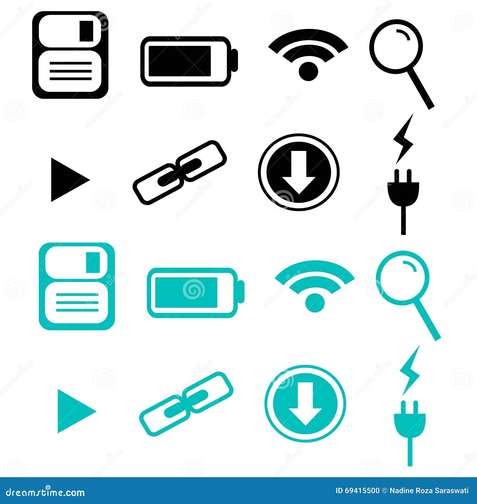 Technology Icon Flat Monochrome Stock Illustration - Illustration of ...