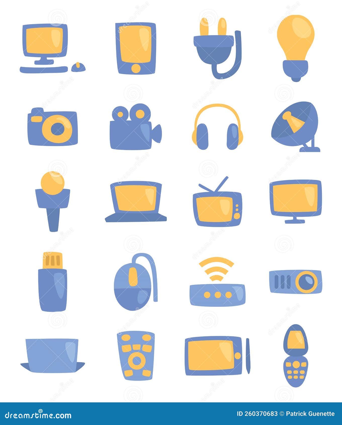 Technology icon pack, icon stock vector. Illustration of background - 260370683