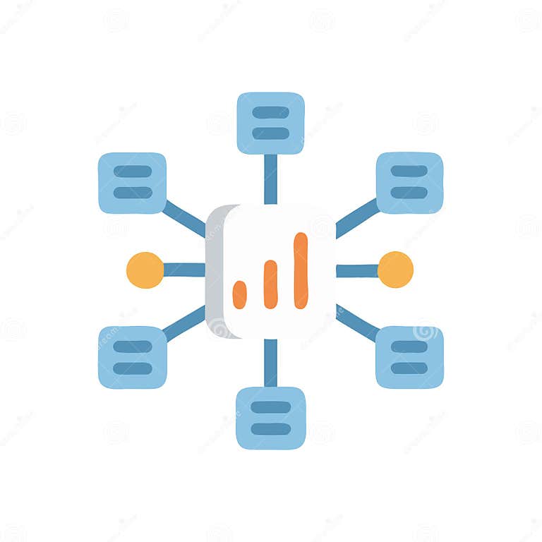 Data Aggregation Technology Icon Stock Vector - Illustration of device ...