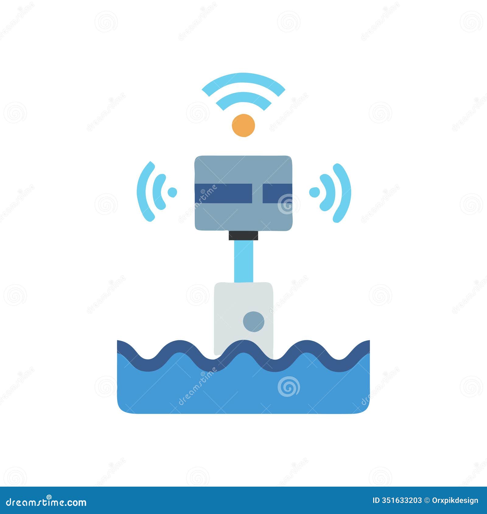Water Sensor Technology Icon Stock Illustration - Illustration of ...