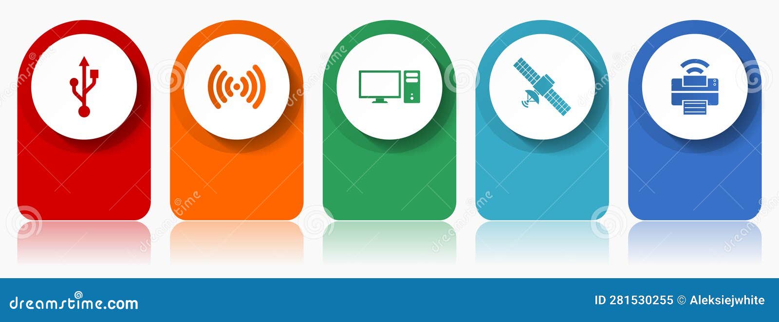 Technology Icon Set, Miscellaneous Vector Icons Such As Usb, Wifi ...