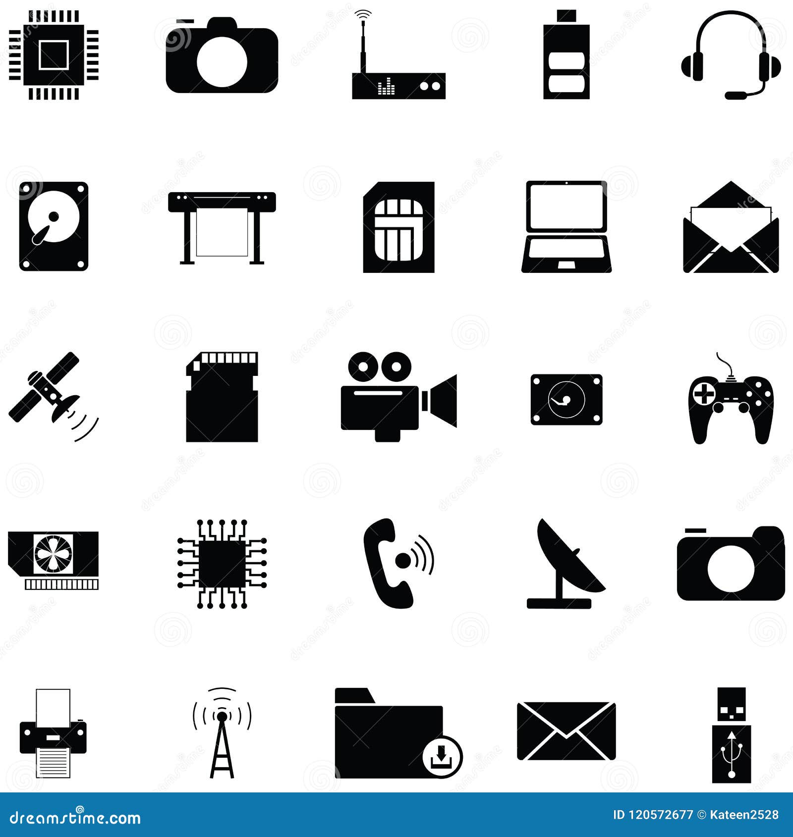 Technology icon set stock vector. Illustration of network - 120572677
