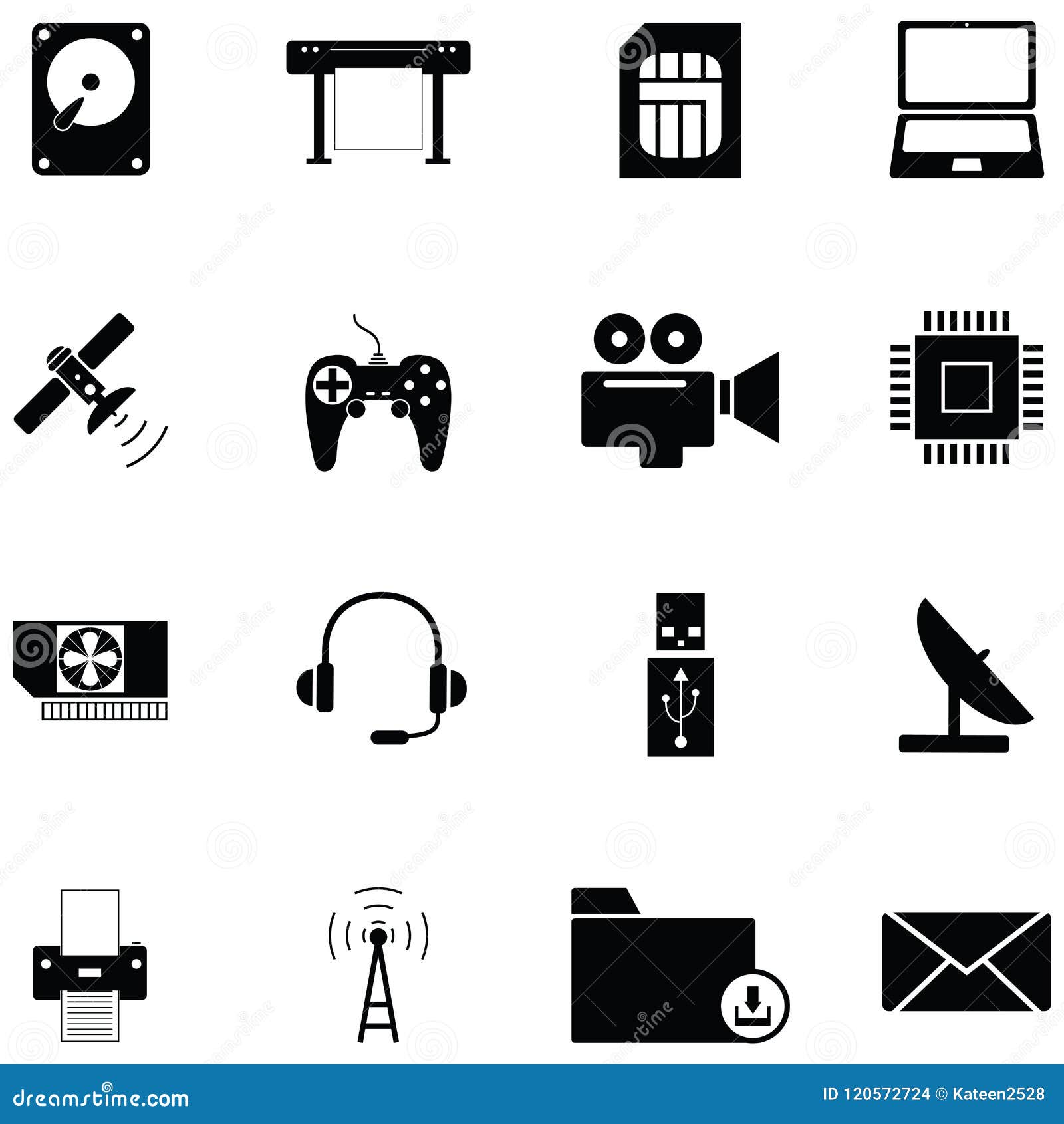 Technology icon set stock vector. Illustration of digital - 120572724