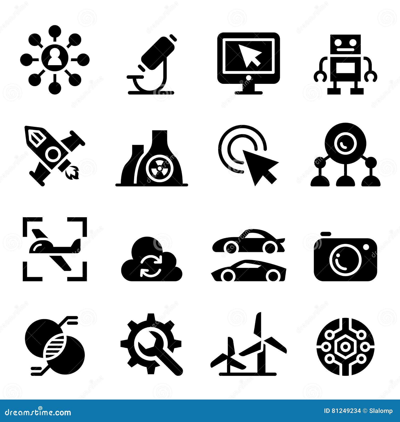 Technology icon set stock vector. Illustration of electronic - 81249234