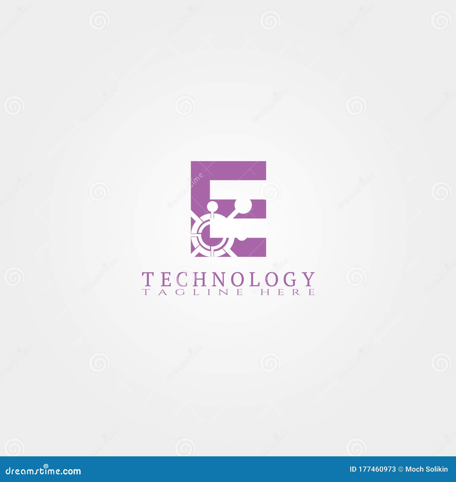 Technology Icon Template with E Letter, Creative Vector Logo Design ...