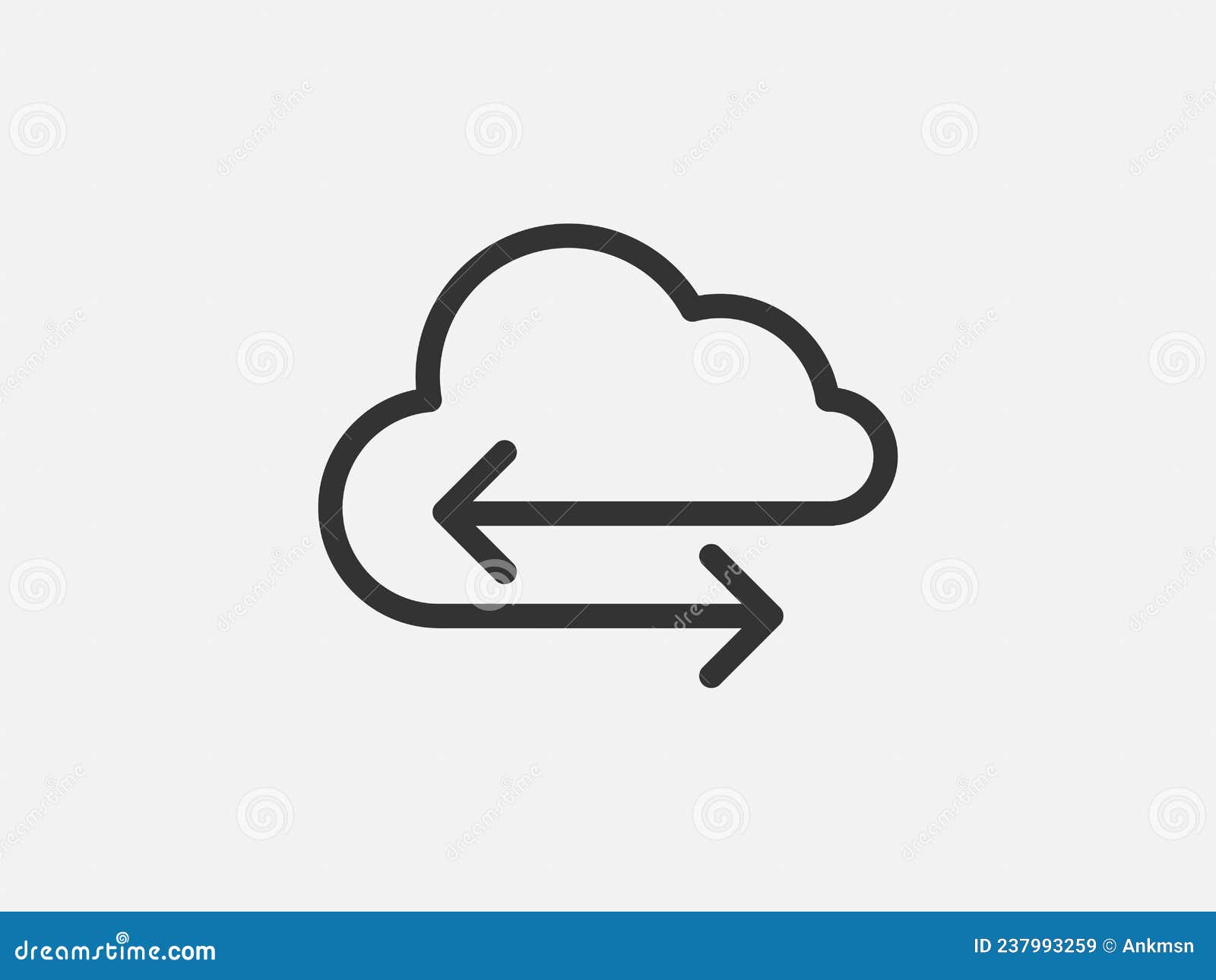 Technology Icon Vector Cloud Computing Connection Big Data Global Server Line Design Symbol