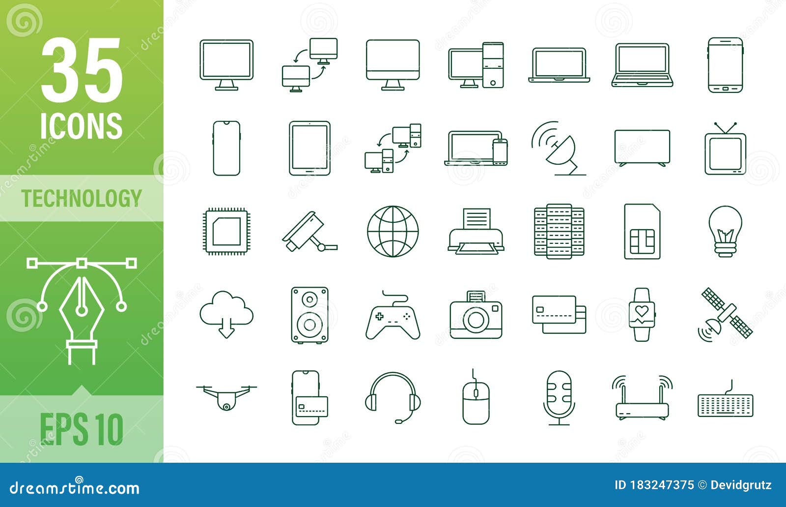 Technology Icon on White Background. Information Technology. Digital ...