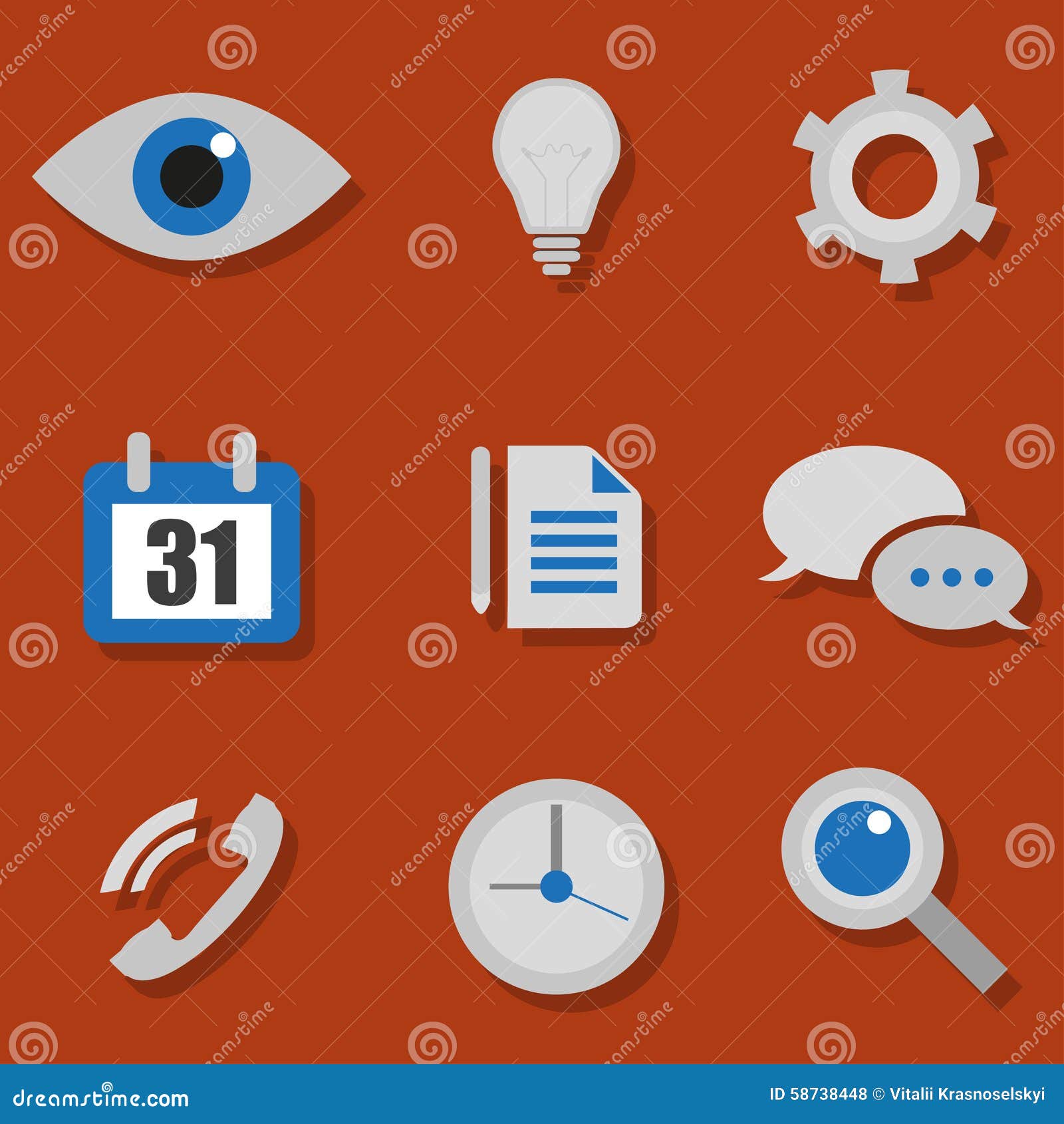 Technology Icons on an Orange Background Stock Vector - Illustration of ...