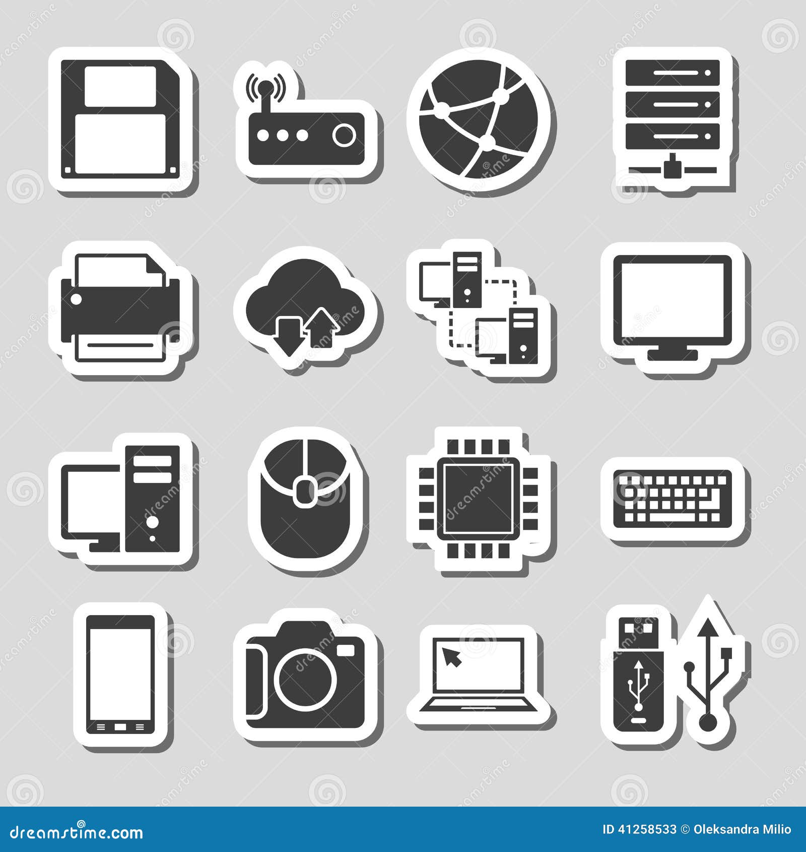 Technology Icons Set As Labels Stock Vector - Illustration of ...