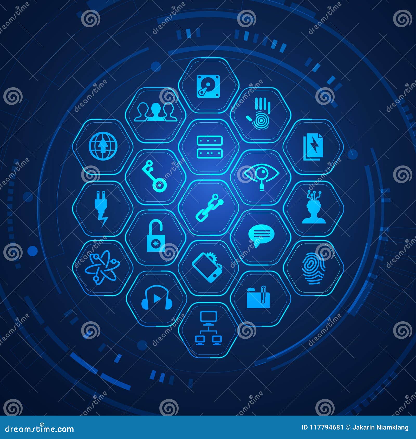 Technology icons set stock vector. Illustration of wireless - 117794681