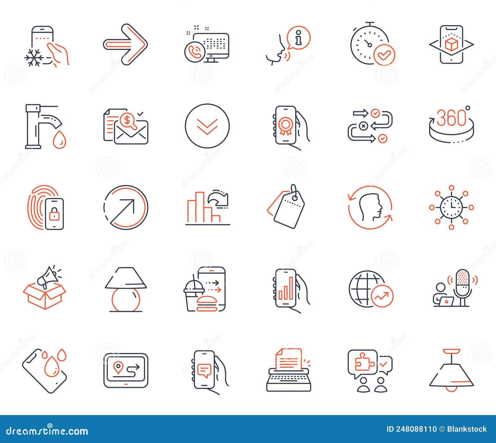 Technology Icons Set. Included Icon As Analysis App, Chat App and ...