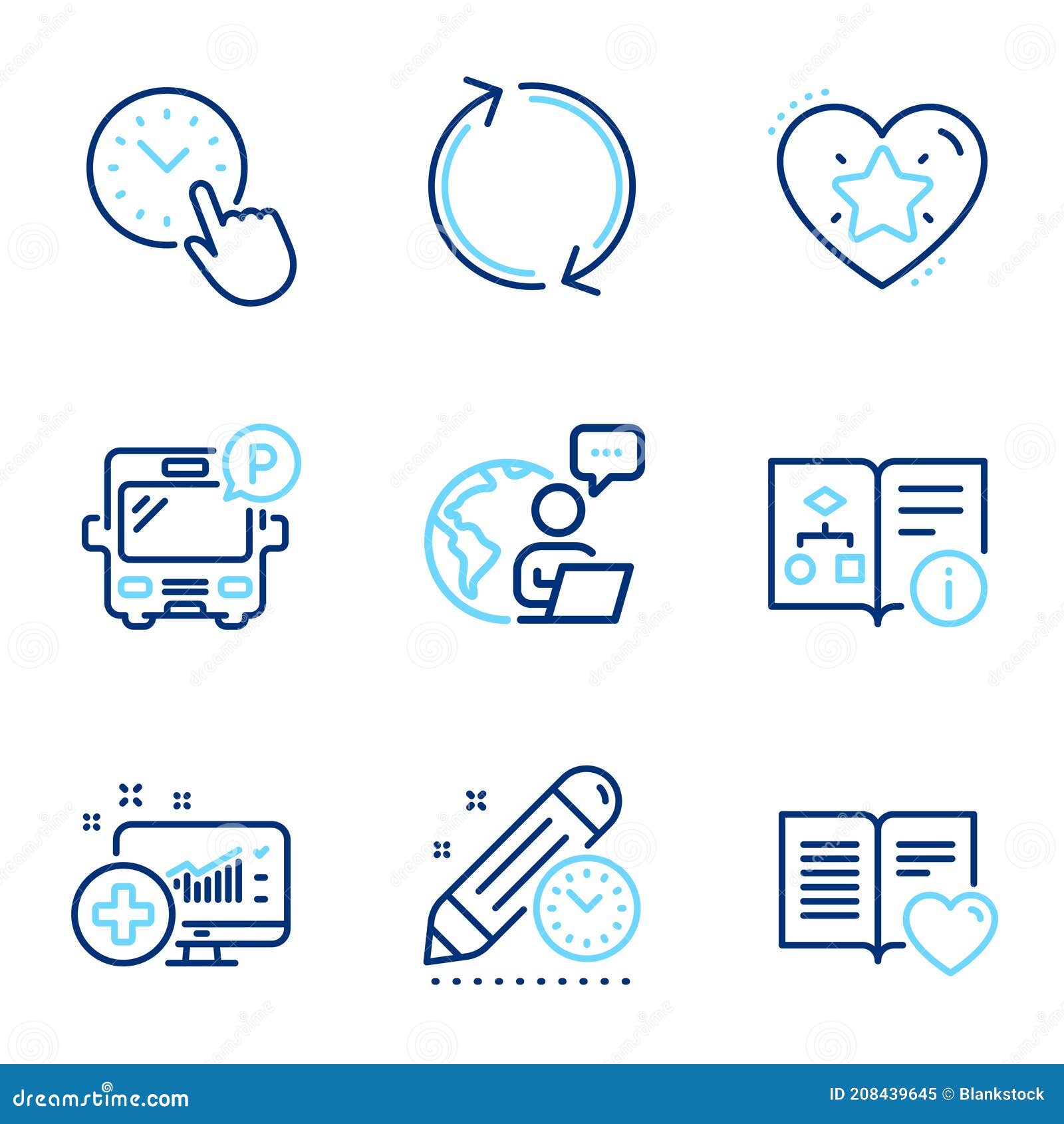 Technology Icons Set. Included Icon As Ranking Star, Refresh, Time ...