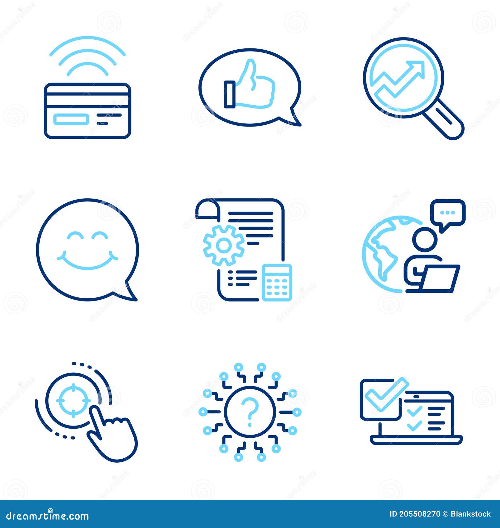 Technology Icons Set. Included Icon As Settings Blueprint, Contactless ... Technology Icons Set. Included Icon As Settings Blueprint, Contactless ...