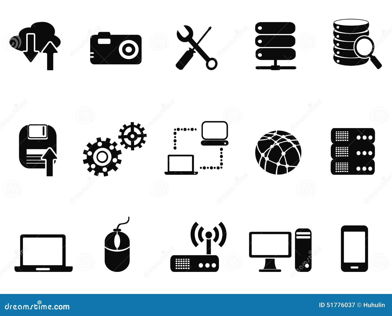 Technology Icons set stock vector. Illustration of connection - 51776037