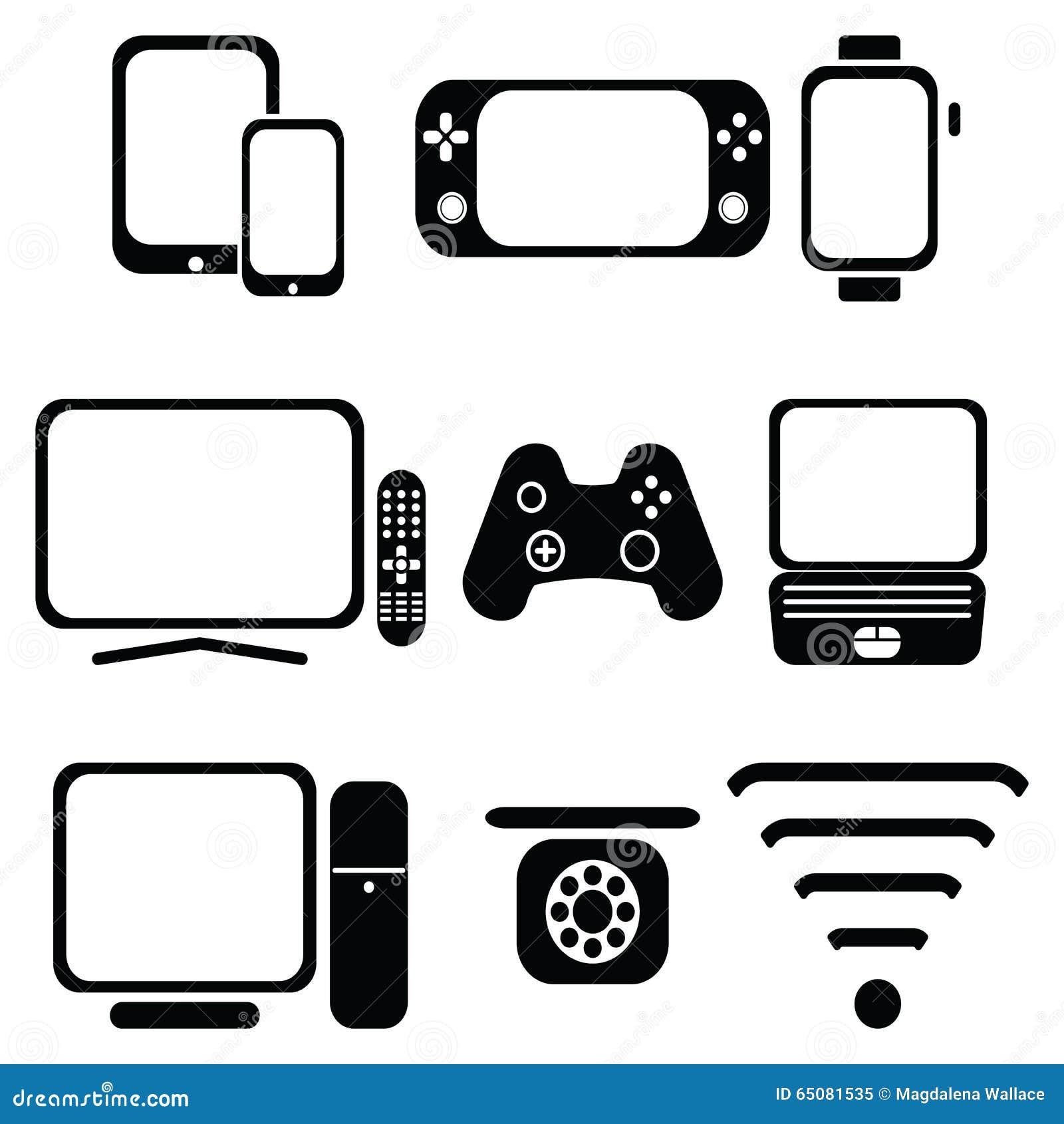 Technology Icons Set with Tablet, Mobile Phone, Smart Watch , Game ... Technology Icons Set with Tablet, Mobile Phone, Smart Watch , Game ...