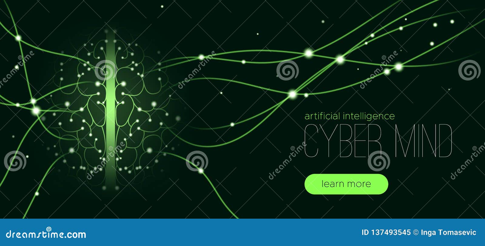 Technology Illustration with Cyber Mind Concept. Stock Vector ...