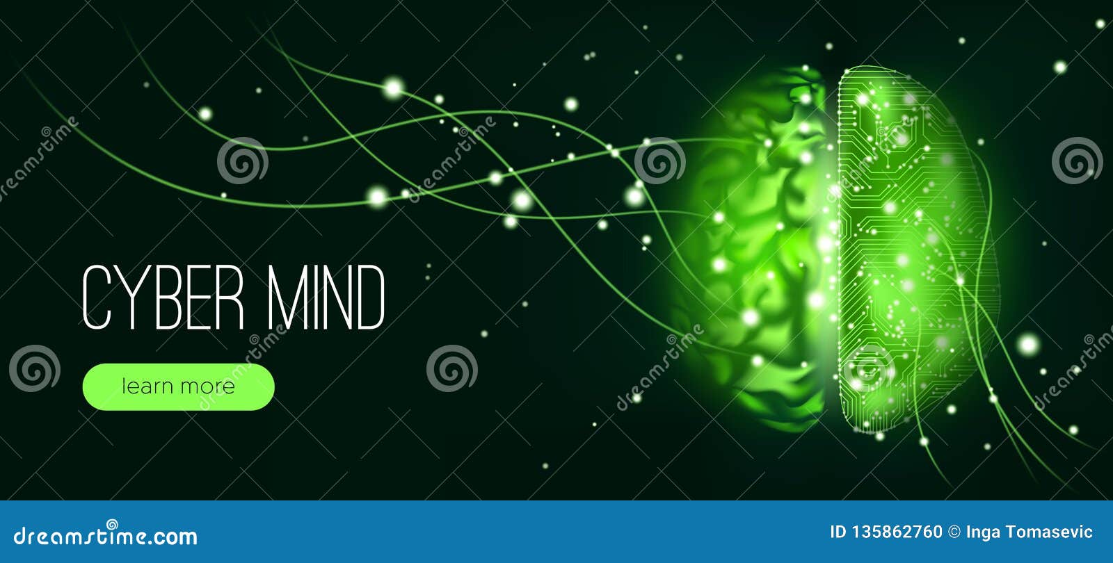 Technology Illustration with Cyber Mind Concept. Stock Vector ...