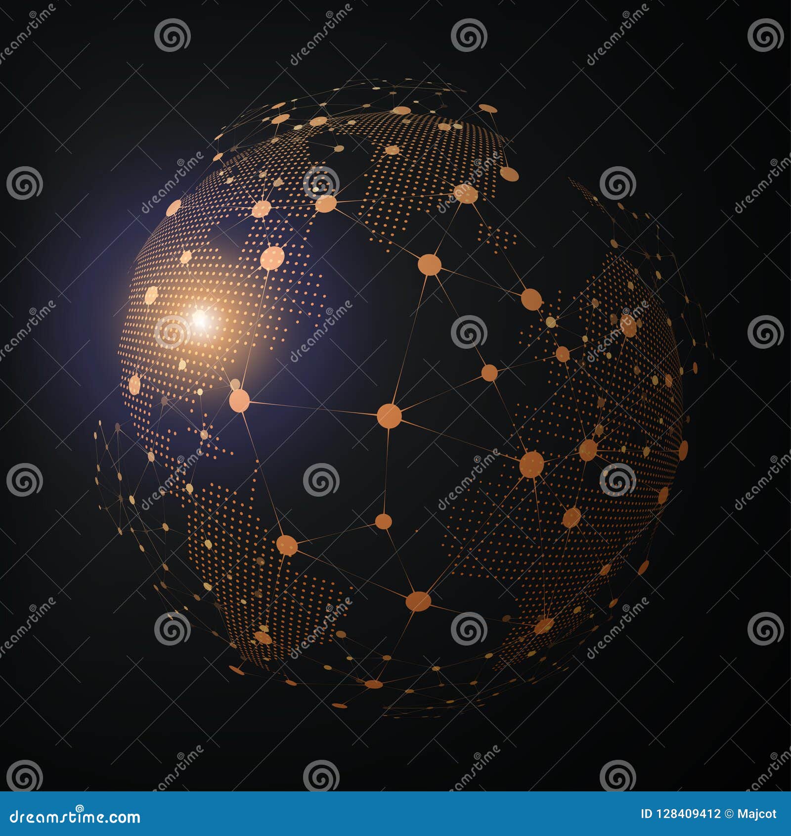 Technology image of globe stock vector. Illustration of data - 128409412