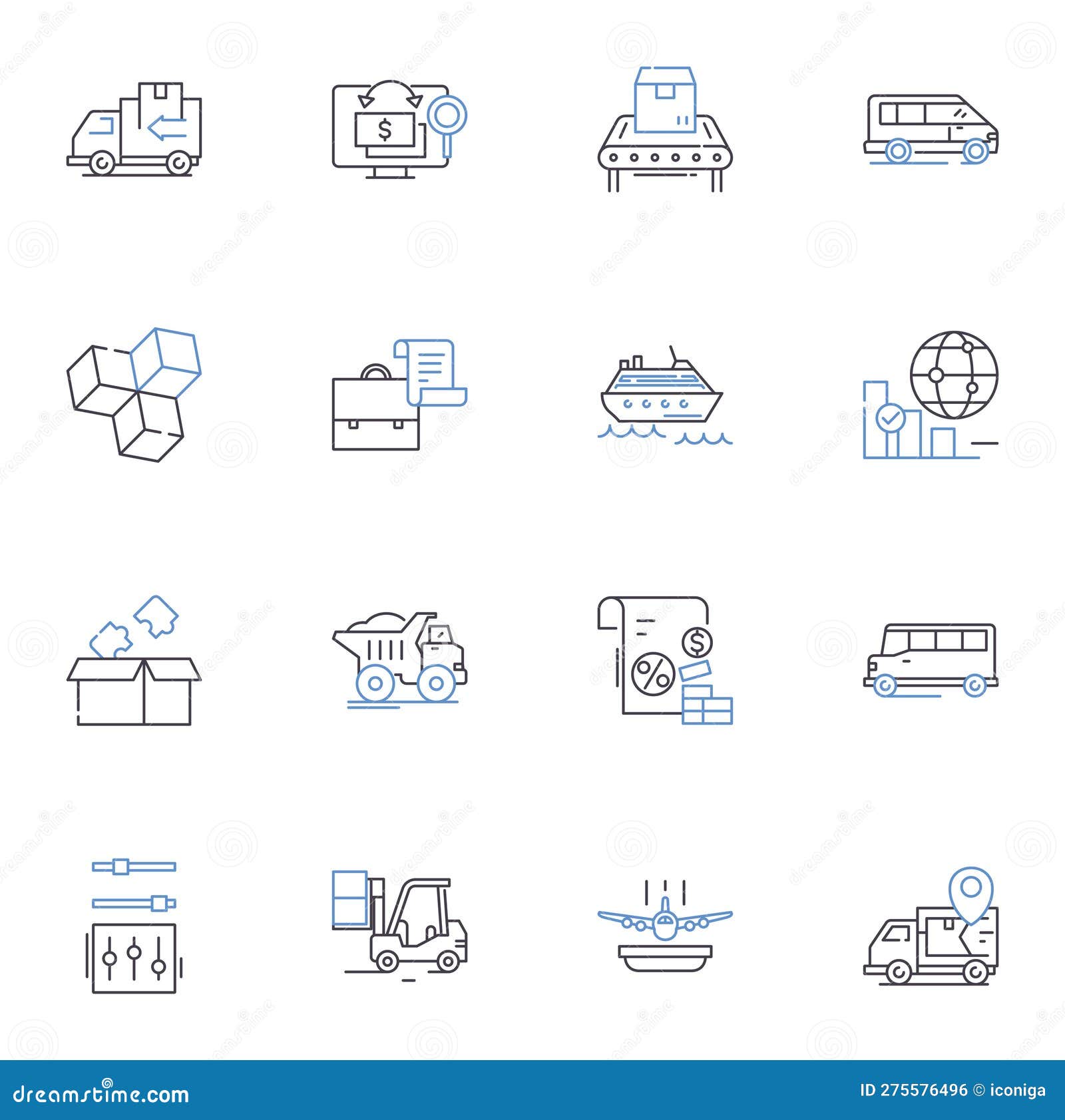 Technology Implementation Line Icons Collection Automation Integration Innovation