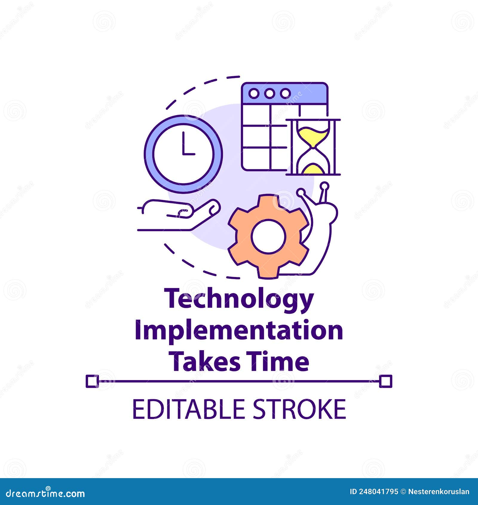 Technology Implementation Life Cycle Chart Cartoon Vector ...