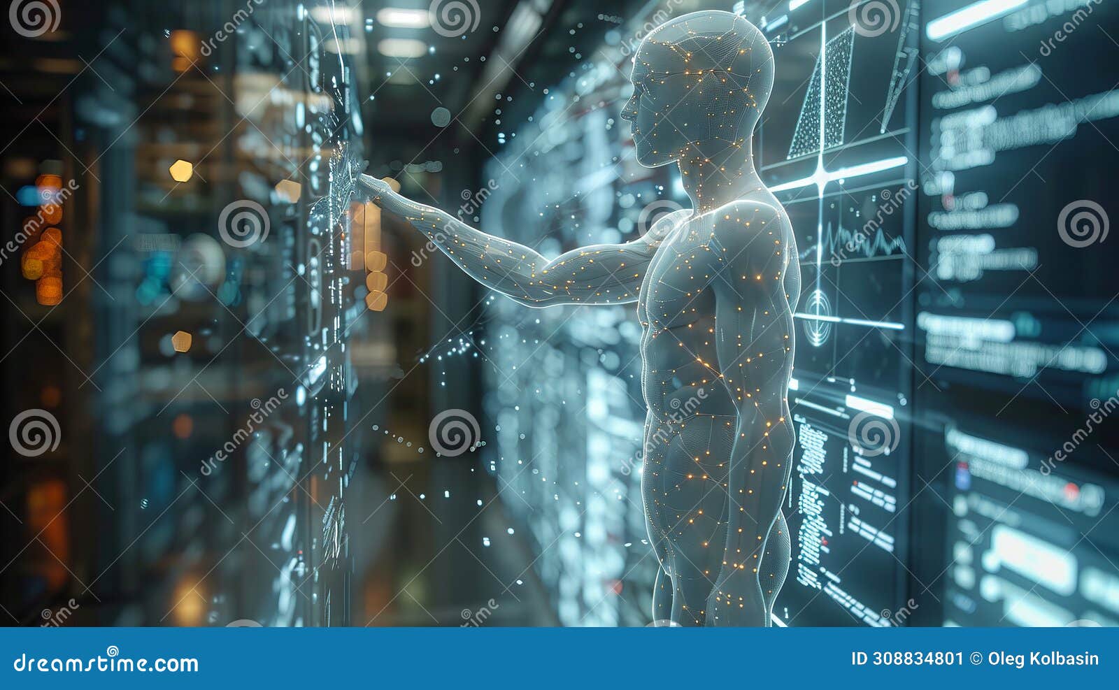 Technology Improvement Concept with 3d Rendering Robot Move Forward ...