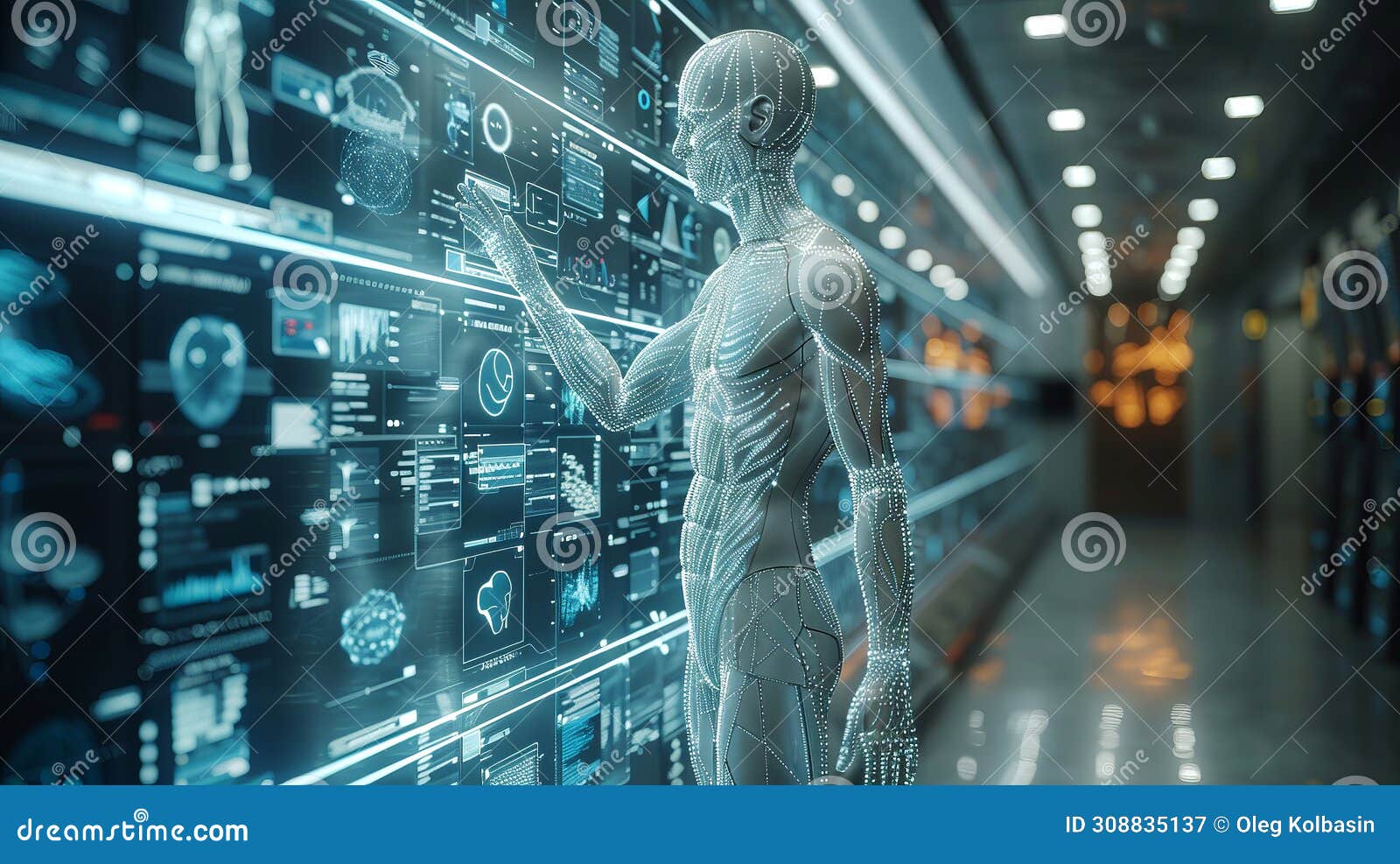 Technology Improvement Concept with 3d Rendering Robot Move Forward ...