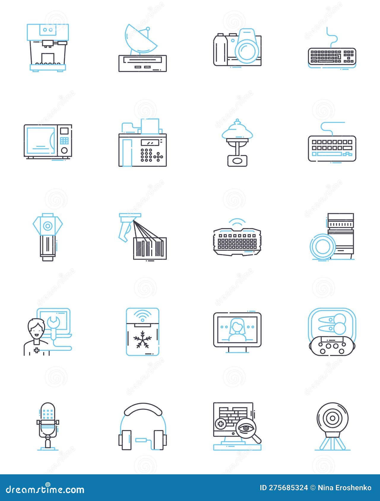 Technology Improvements Linear Icons Set. Advancements, Upgrades ...