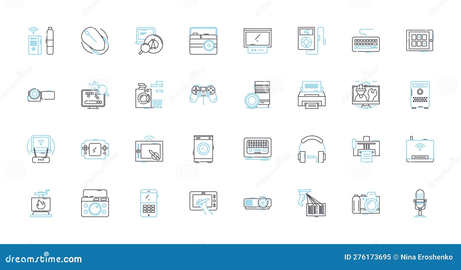 Technology Improvements Linear Icons Set. Advancements, Upgrades ...