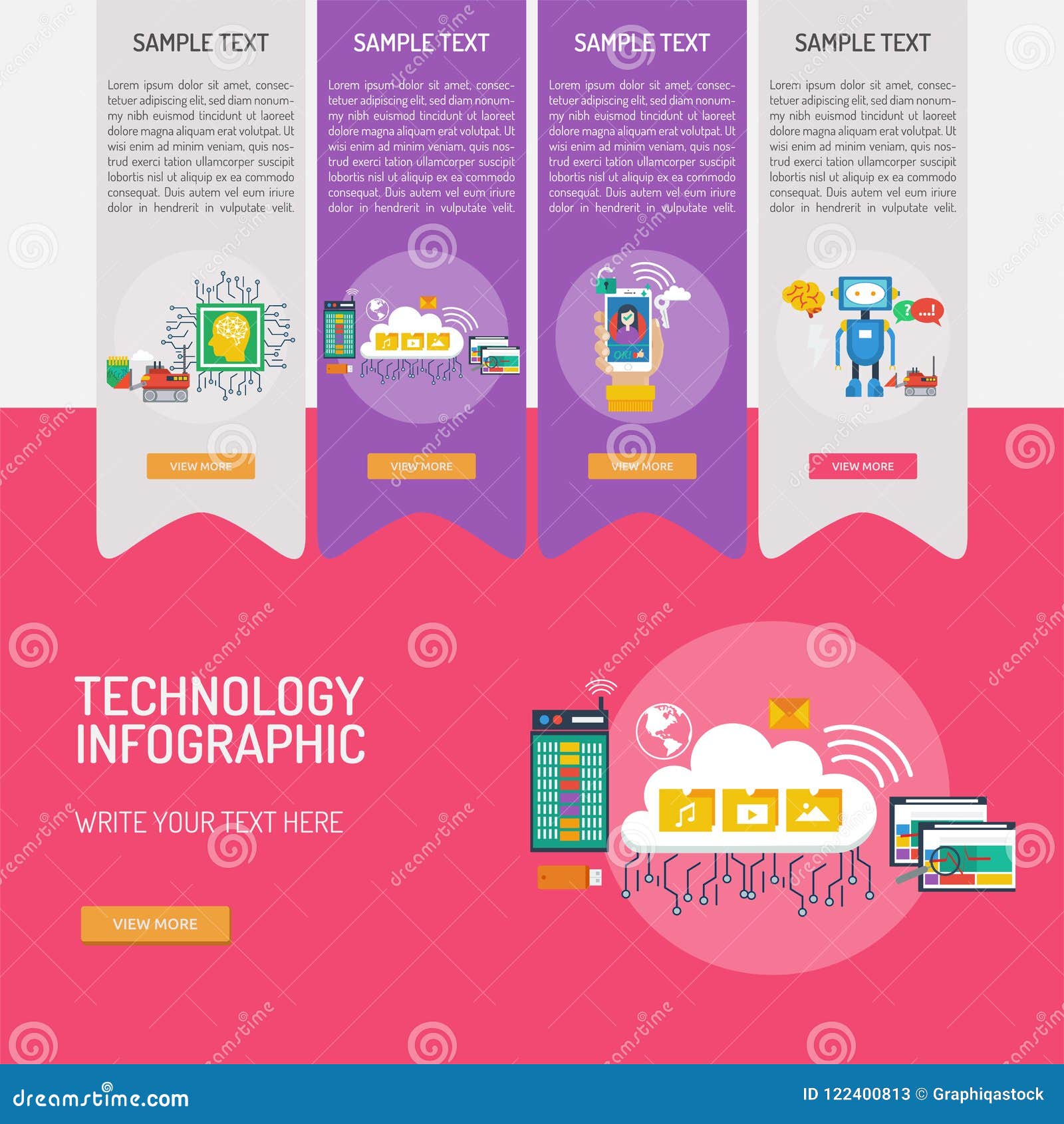Technology Infographic Design Stock Vector - Illustration of electric ...