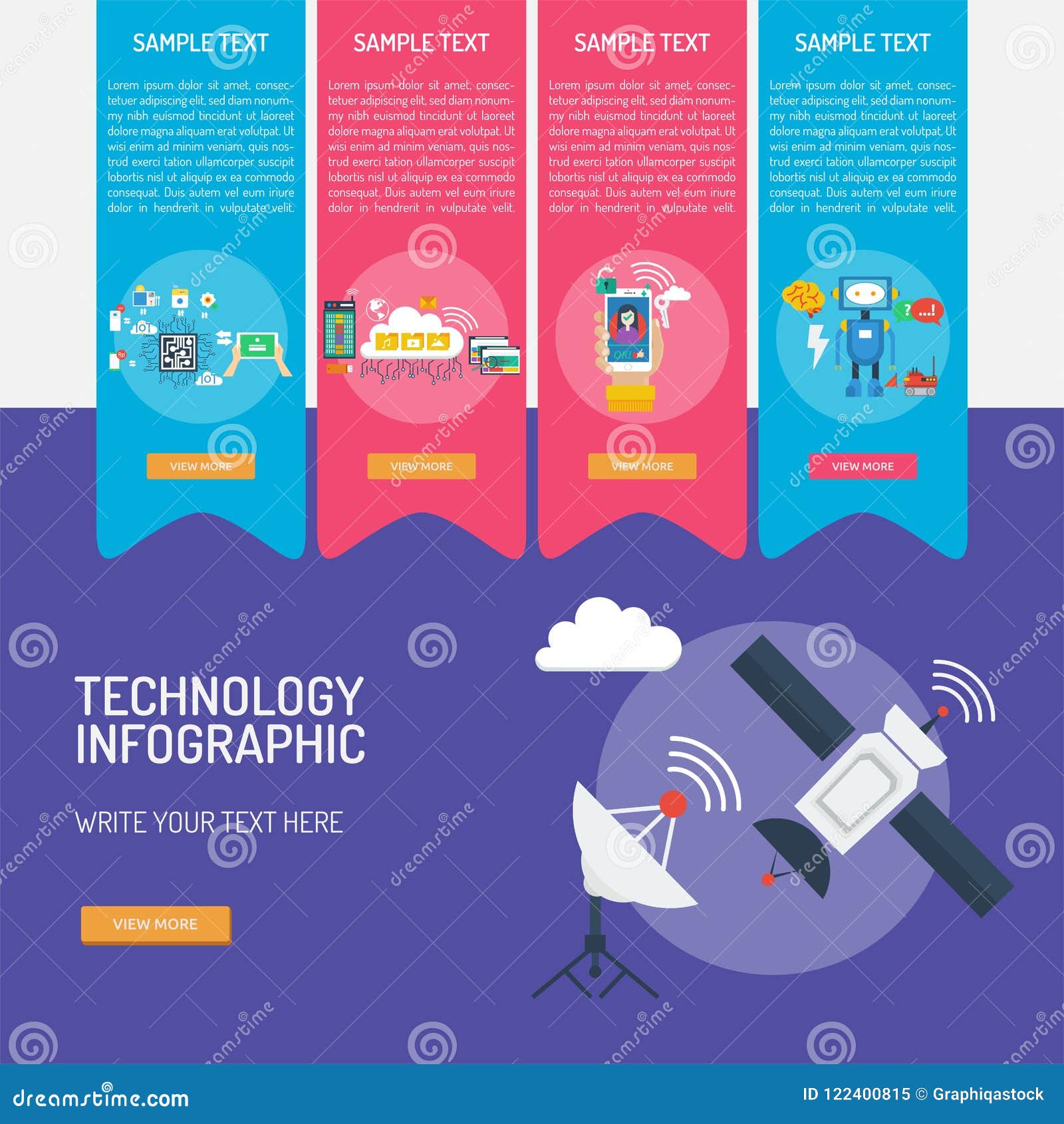 Technology Infographic Design Stock Vector - Illustration of global ...