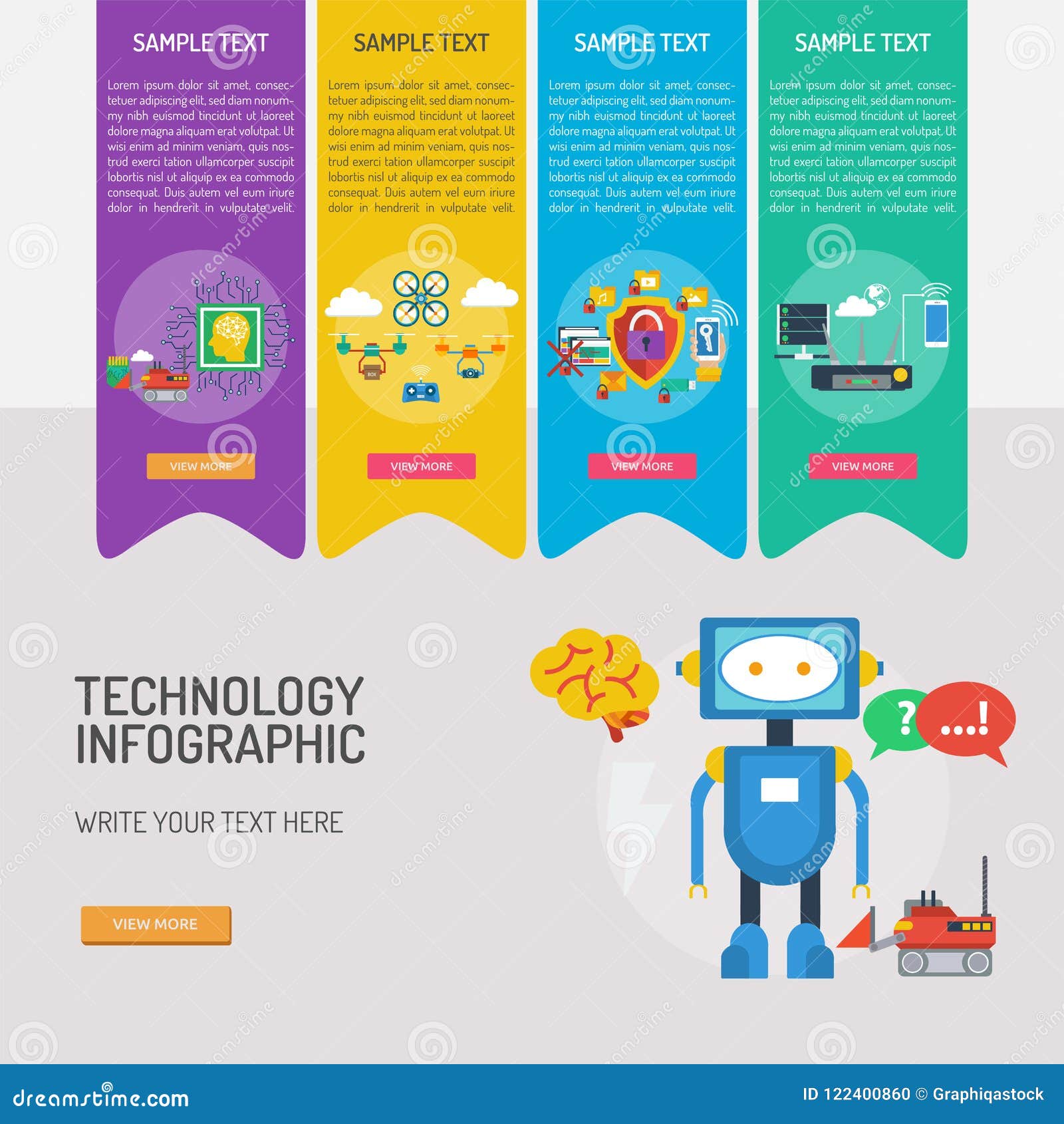 Technology Infographic Design Stock Vector - Illustration of modern ...