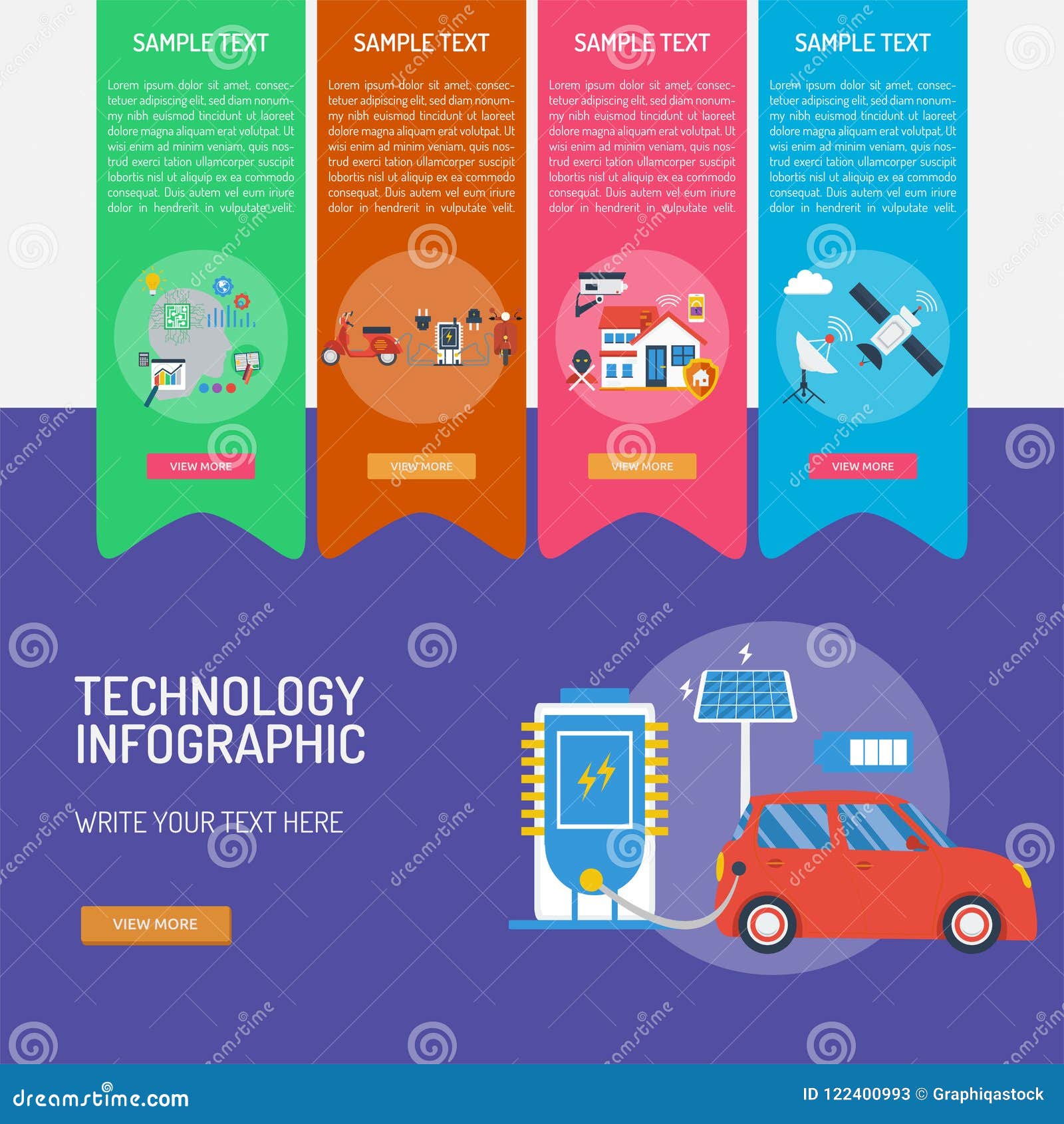 Technology Infographic Design Stock Vector - Illustration of object ...