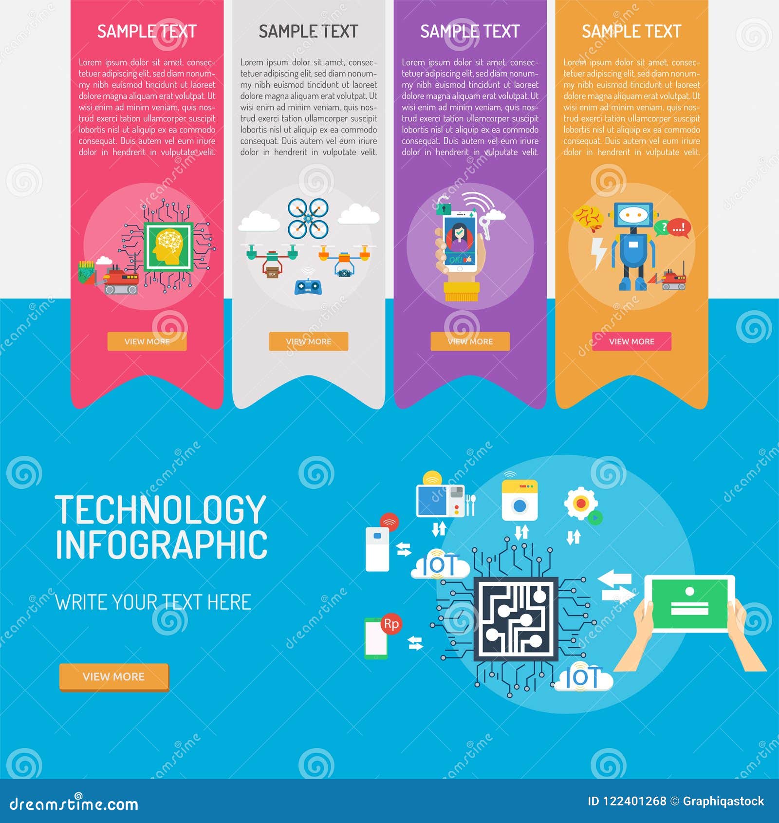 Technology Infographic Design Stock Vector - Illustration of layout ...
