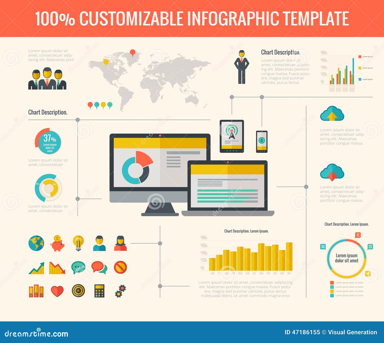 Technology Infographic Elements Stock Vector - Illustration of chart, design: 47186155