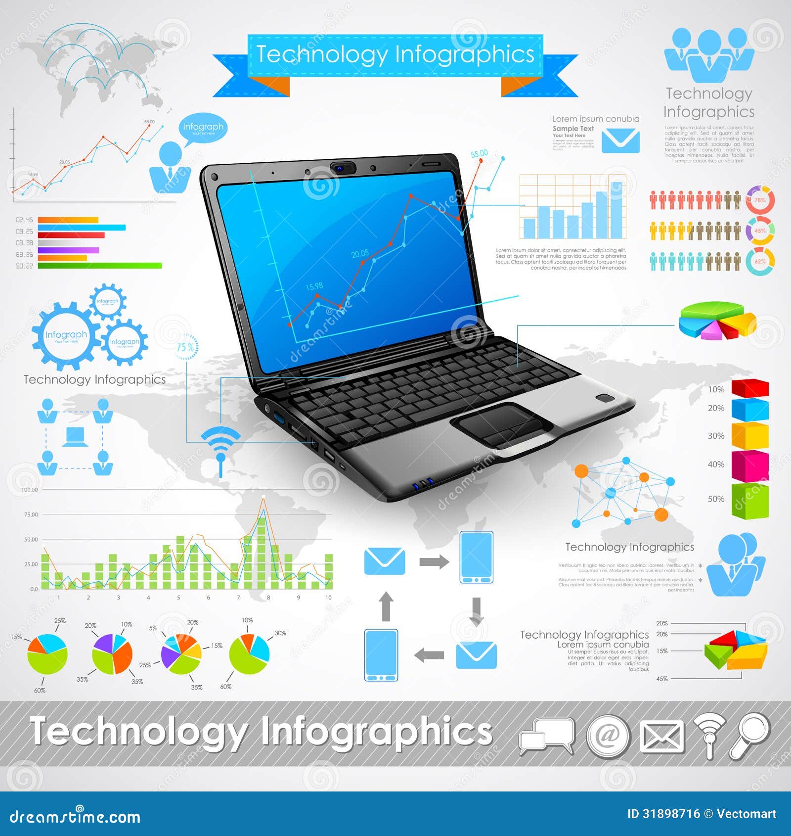 Technology Infographic stock vector. Illustration of information - 31898716