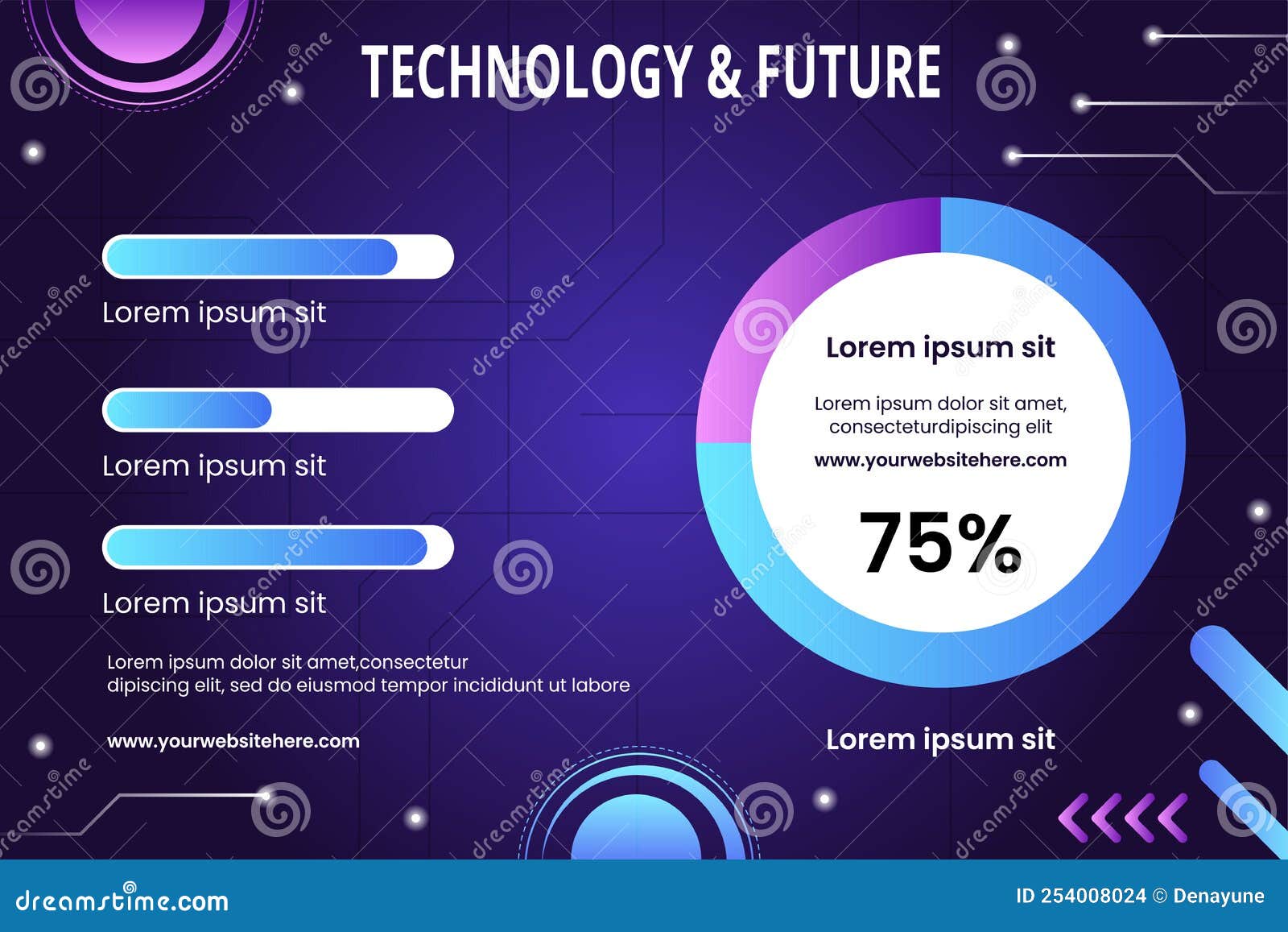 Technology Infographic Template Hand Drawn Cartoon Flat Illustration ...