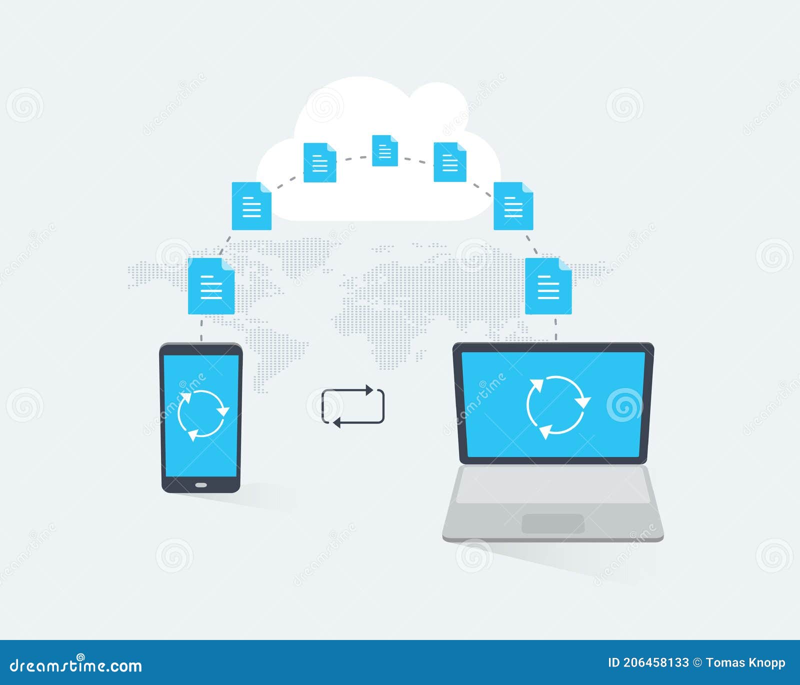 Technology Infographic Template with a Laptop and a Smartphone ...