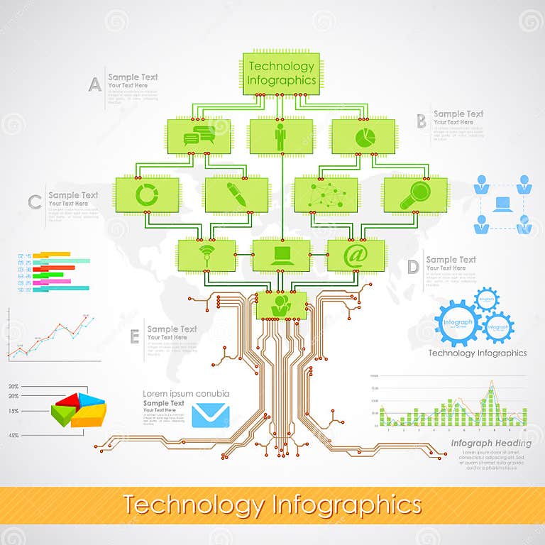 Technology Infographics stock vector. Illustration of cyberspace - 35689995