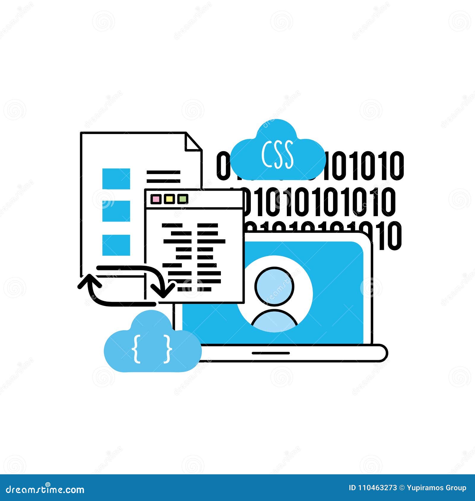 Technology Information Programming System Code Stock Vector ...