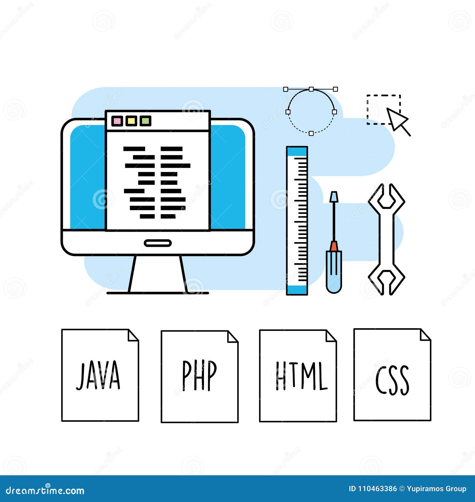Technology Information Programming System Code Stock Vector ...