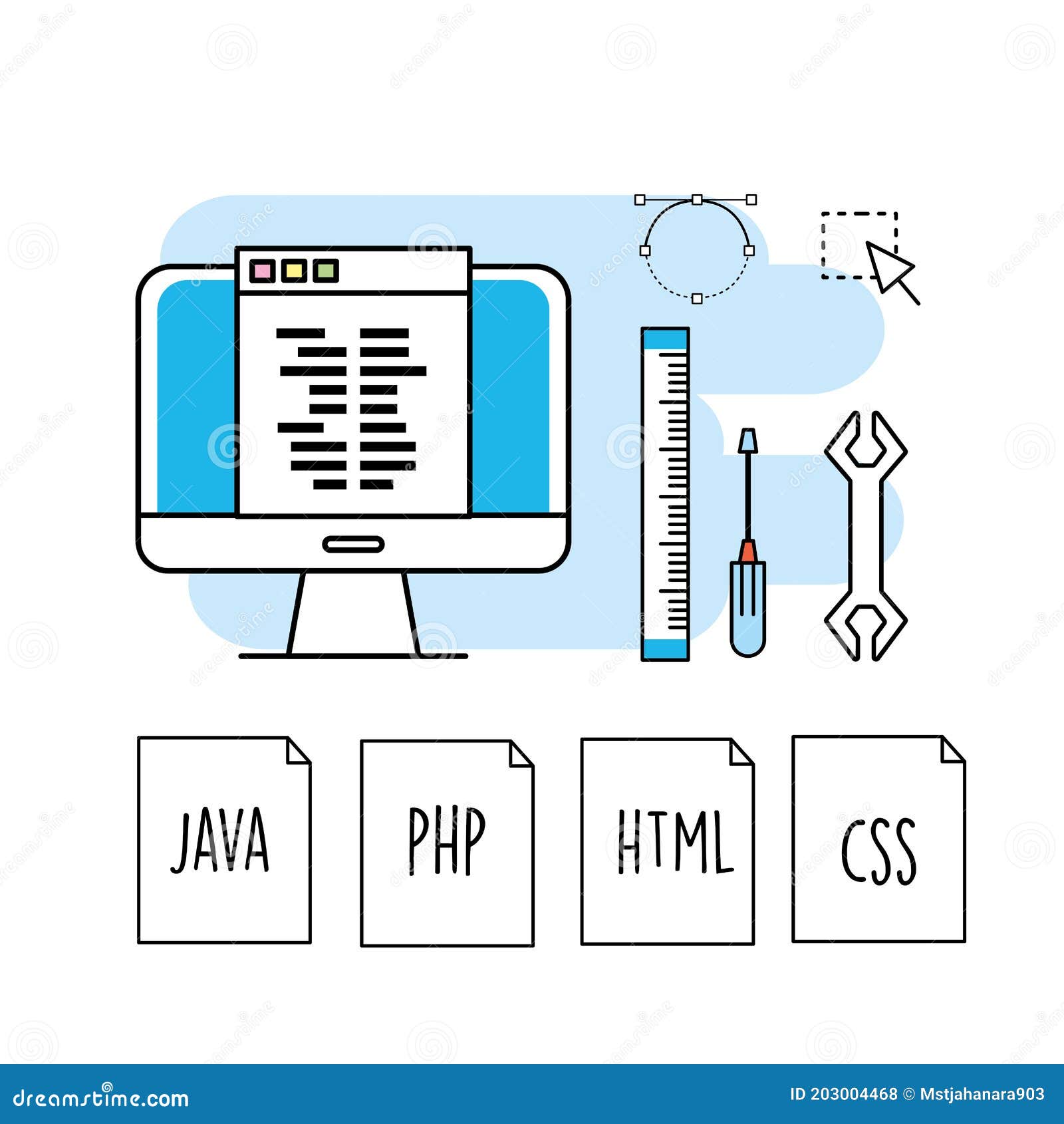 Technology Information Programming System Code Stock Vector ...