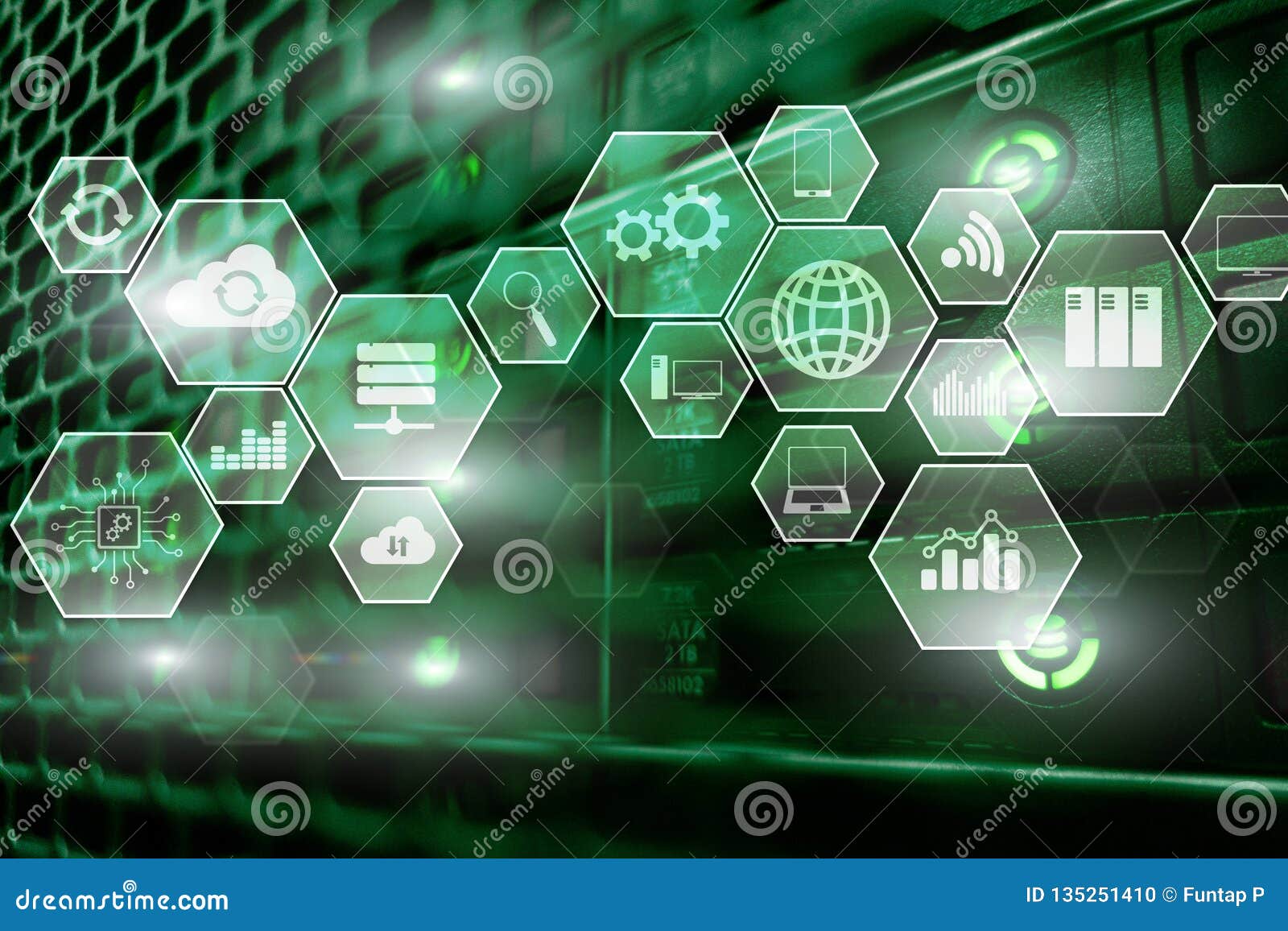 Technology Infrastructure Cloud Technology and Communication. Server ...