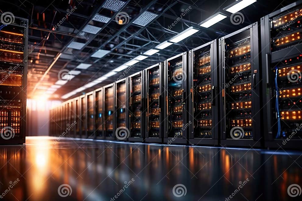 Technology Infrastructure Concept. Data Centers, Servers and Infrastructure for Digital ...