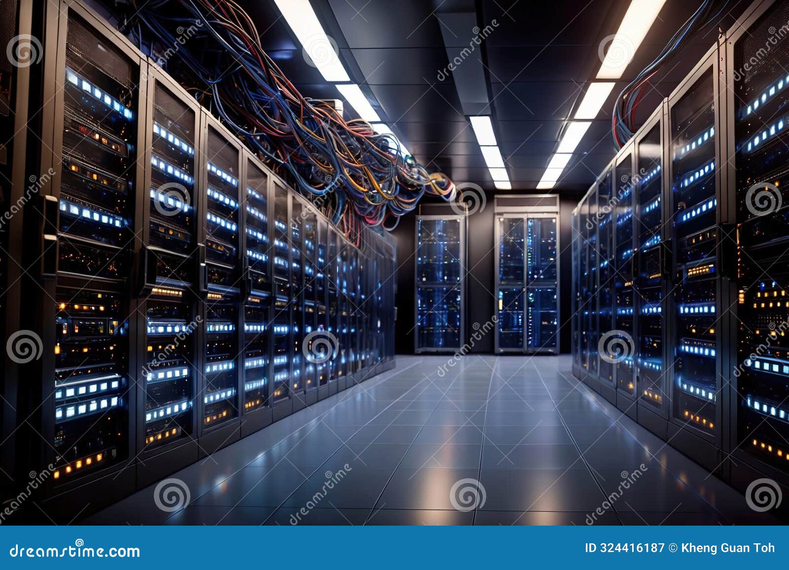 Technology Infrastructure Concept. Data Centers, Servers and ...